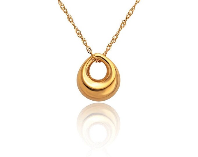 Water Drop Charm Necklace | 18k Gold Plated | Waterproof ...