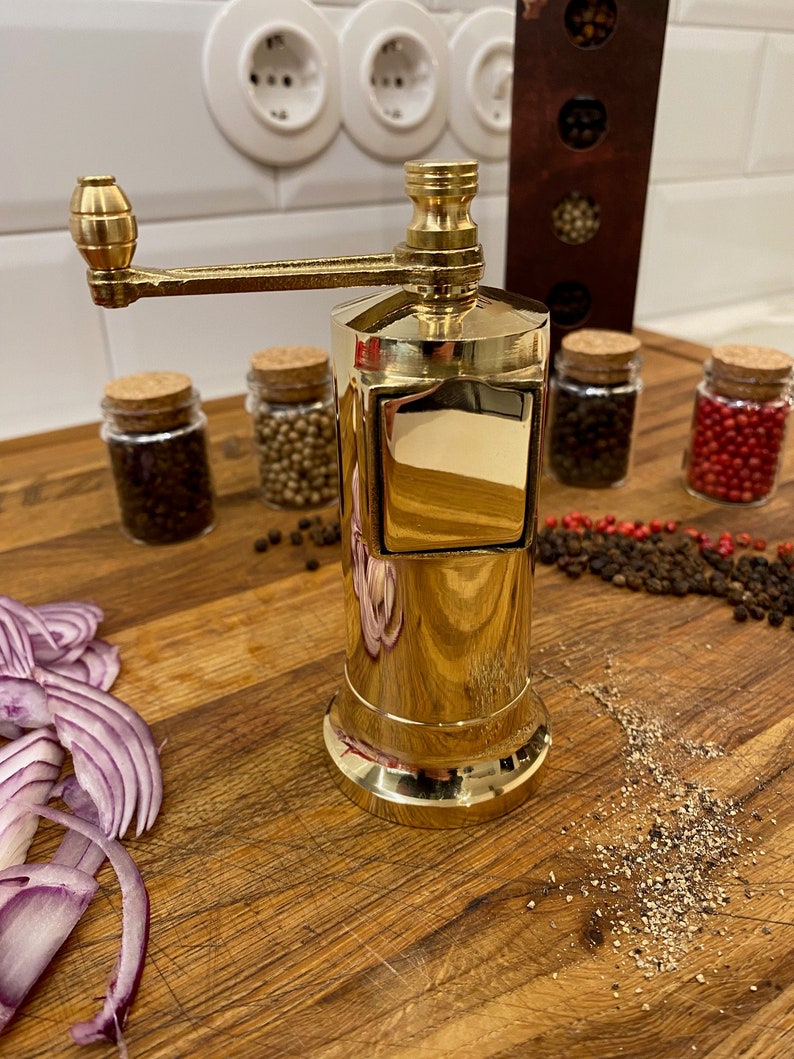 Pepper Mill Made of Solid Brass, Handmade. Delivery Only to Europe! - Etsy