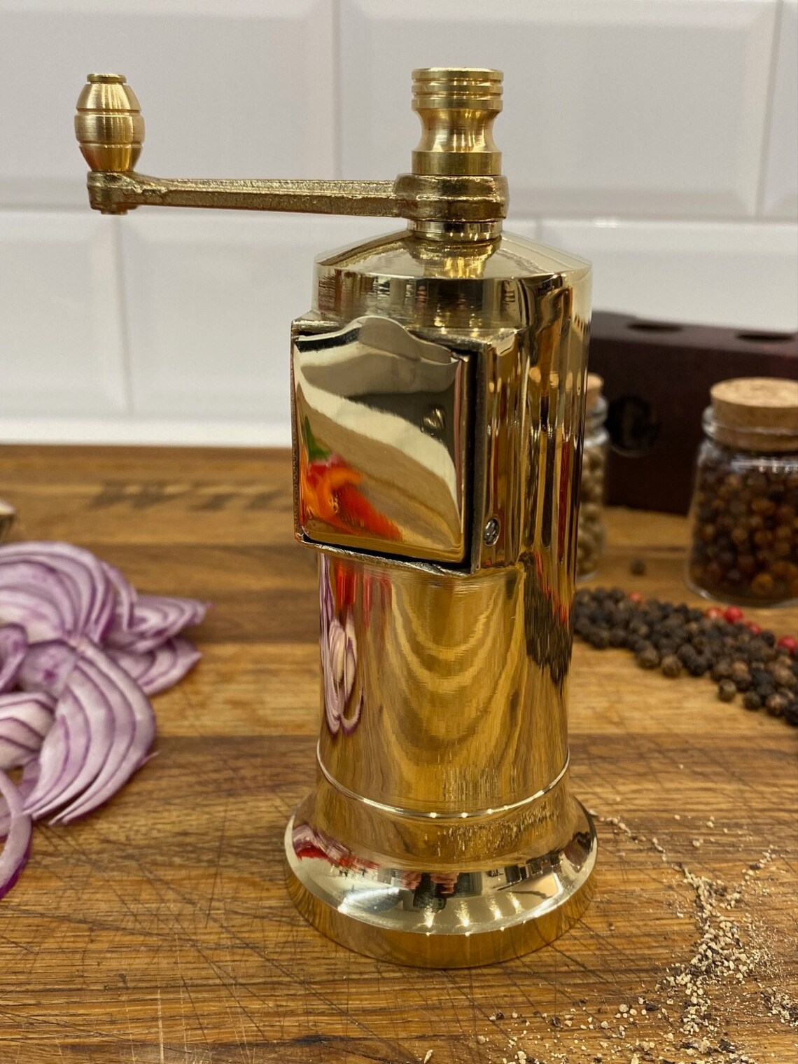 Pepper Mill Made of Solid Brass, Handmade. Delivery Only to Europe! - Etsy