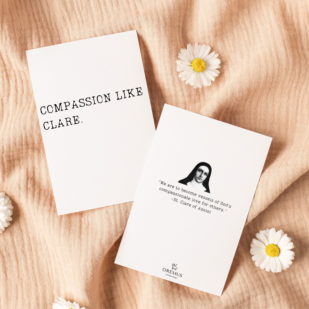 Compassion Like St. Clare of Assisi Blank Greeting Card - Etsy