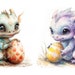 10 Baby Dragon Easter Watercolor Clipart Bundle Baby Dragons Clip Art ...