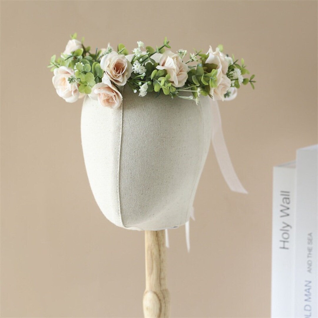 Rose Flower Garland Head Band - Hair Hoop Accessory for Women With ...