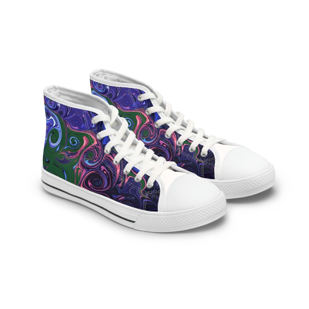Women's Purple Swirl High Top Sneakers - Etsy