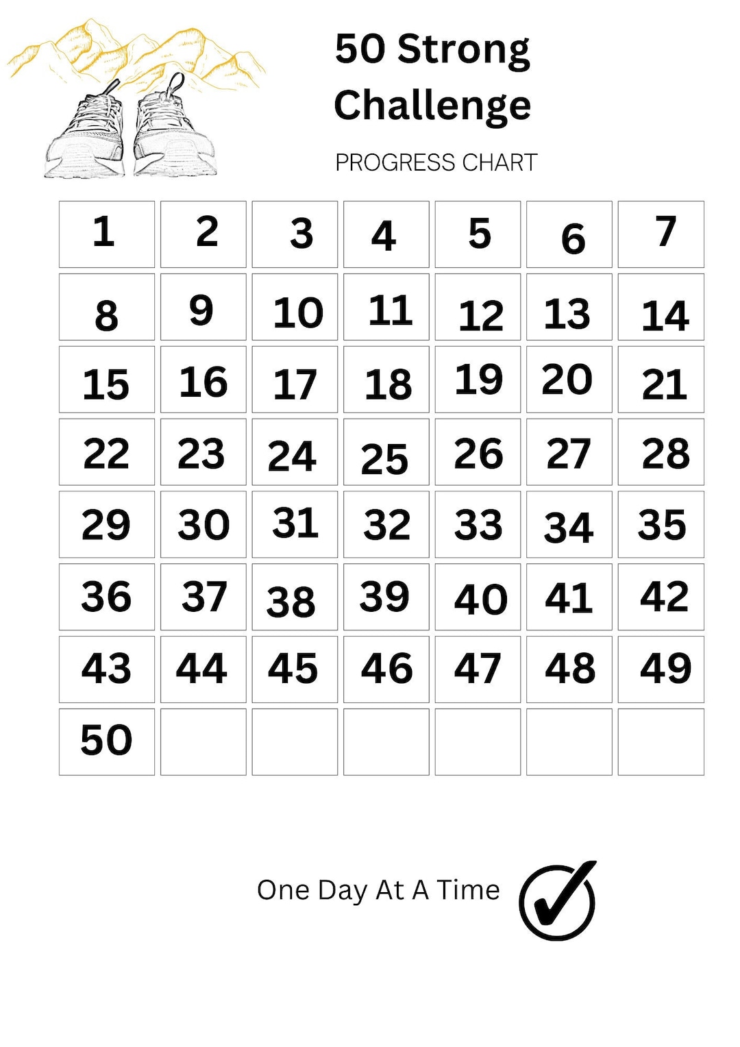 50 Day Progress Chart - Etsy