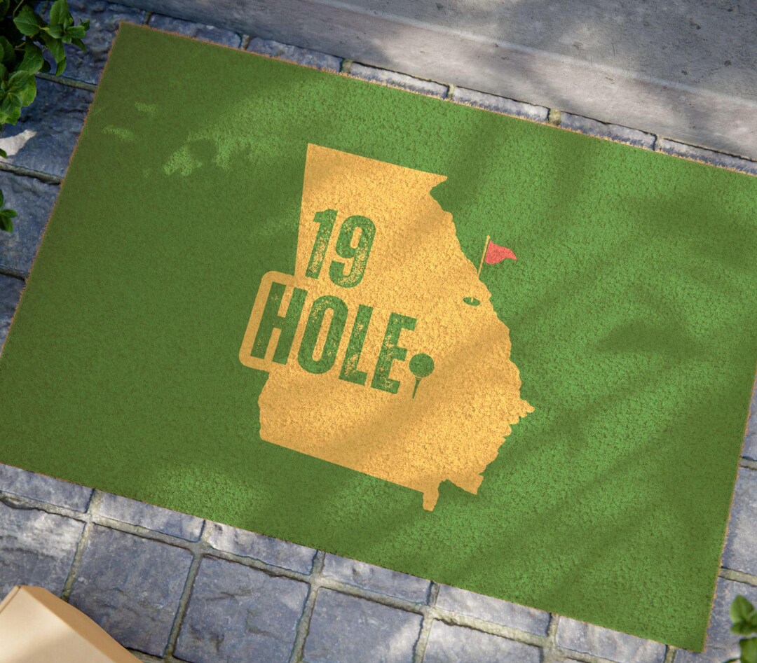 Masters Themed Doormat,customized State Golf Doormat 19 Hole Augusta ...