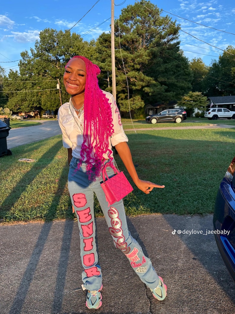 Custom Senior Graduation Jeans - Etsy