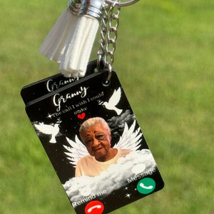 Custom Double-sided Phone Call Keychain: Heaven Memorial - Etsy