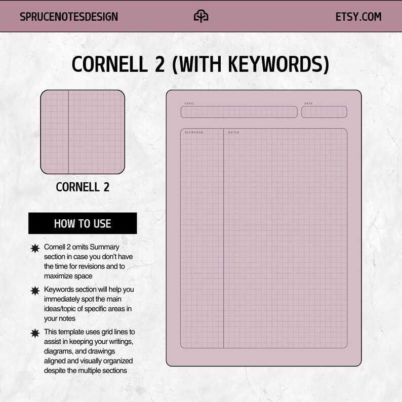 Dusty Rose Digital Notes Template Bundle (A4) - Cornell, Lined, Dotted ...