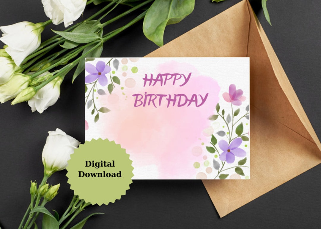 Birthday Card Printable | Digital Birthday Cards | Printable Birthday ...
