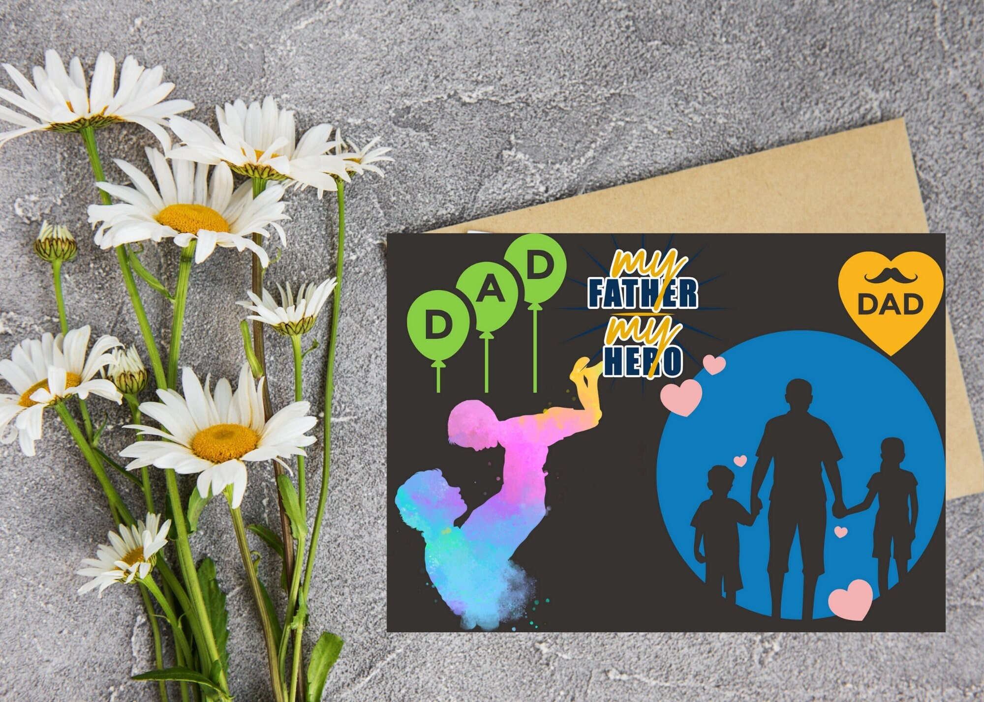 Happy Father's Day Printable Card / Instant Download PDF / - Etsy