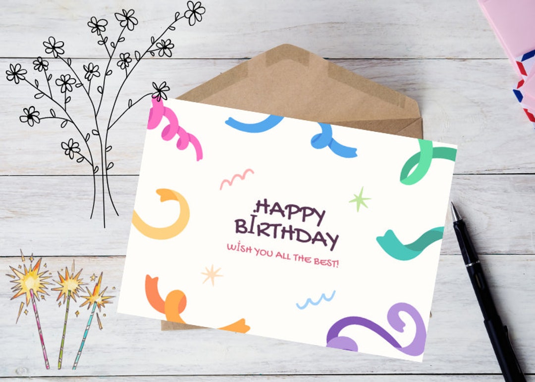 Birthday Card Printable Digital Birthday Cards Printable Birthday Card ...