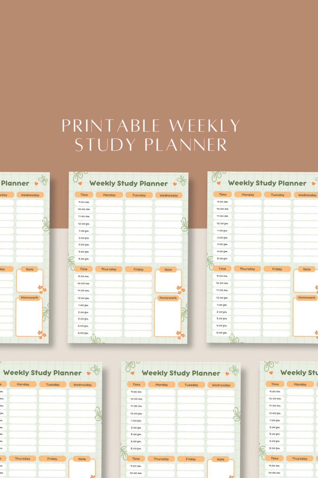 Weekly Study Planner L Reusable Planner L Digital Download L Printable ...