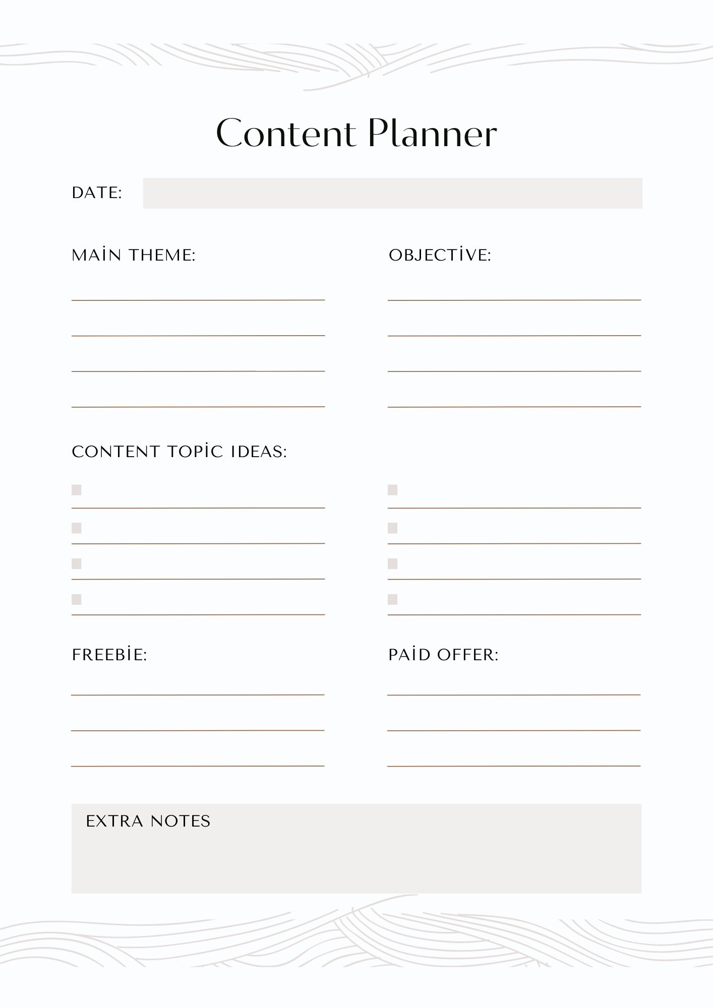 Content Planner L Reusable Daily Planner L Digital Download L Printable ...