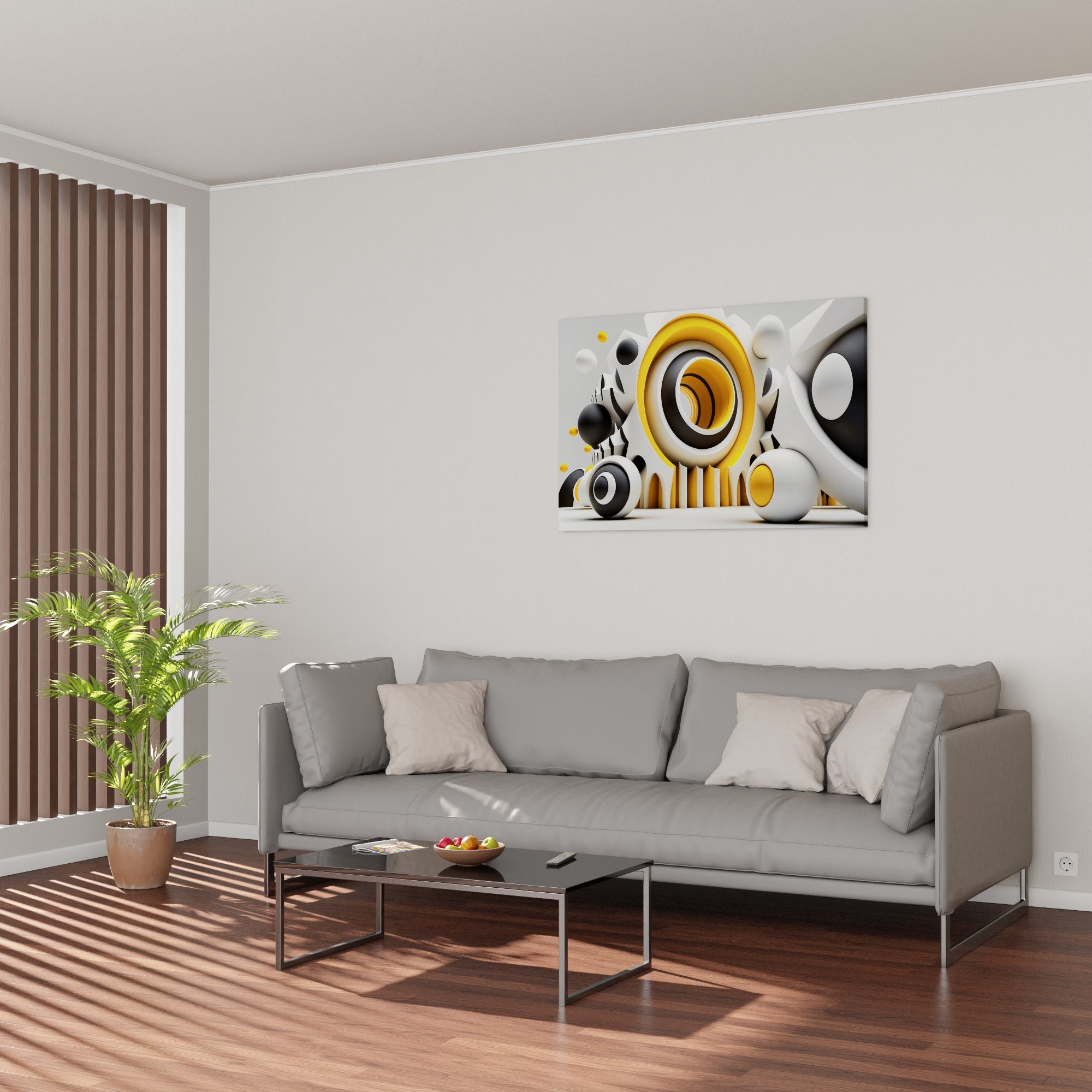 Abstract Picture With Organic Shapes and Harmonious Colors - Canvas ...