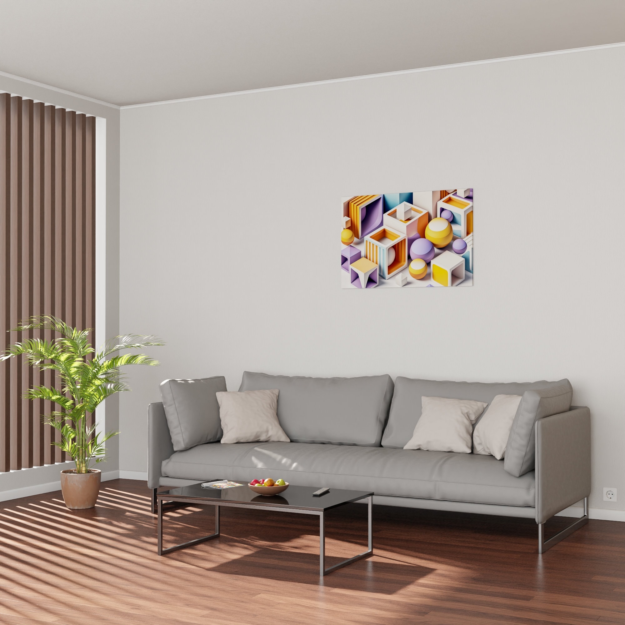 Abstract Picture With Organic Shapes and Harmonious Colors - Canvas ...