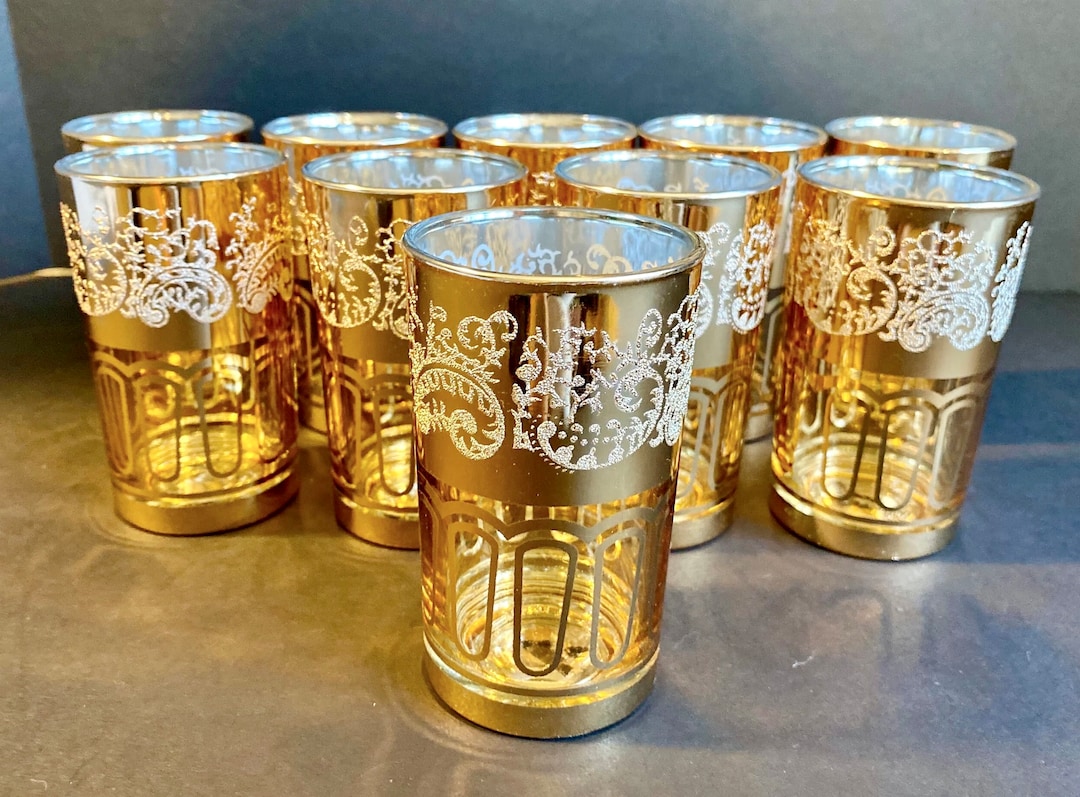 Korean Kyongnam Gold Glasses Set of 10 - Etsy