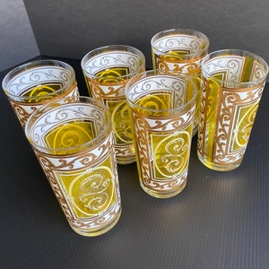 Fred Press Yellow & Gold Glasses Set of 6 - Etsy