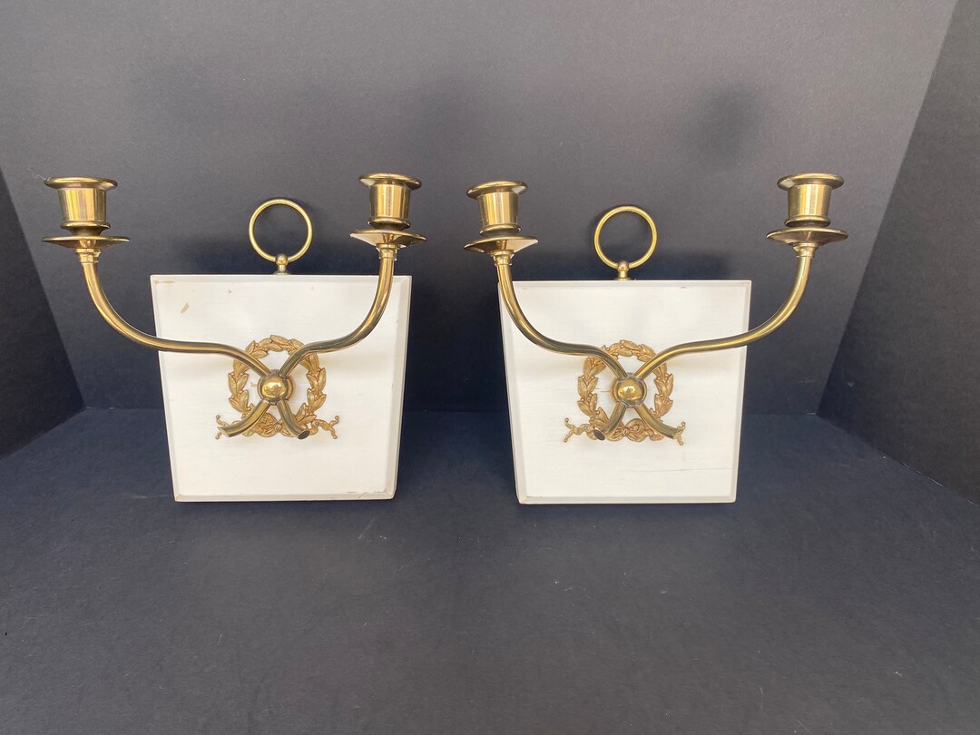 Rare MCM Candle Wall Sconces Pair - Etsy