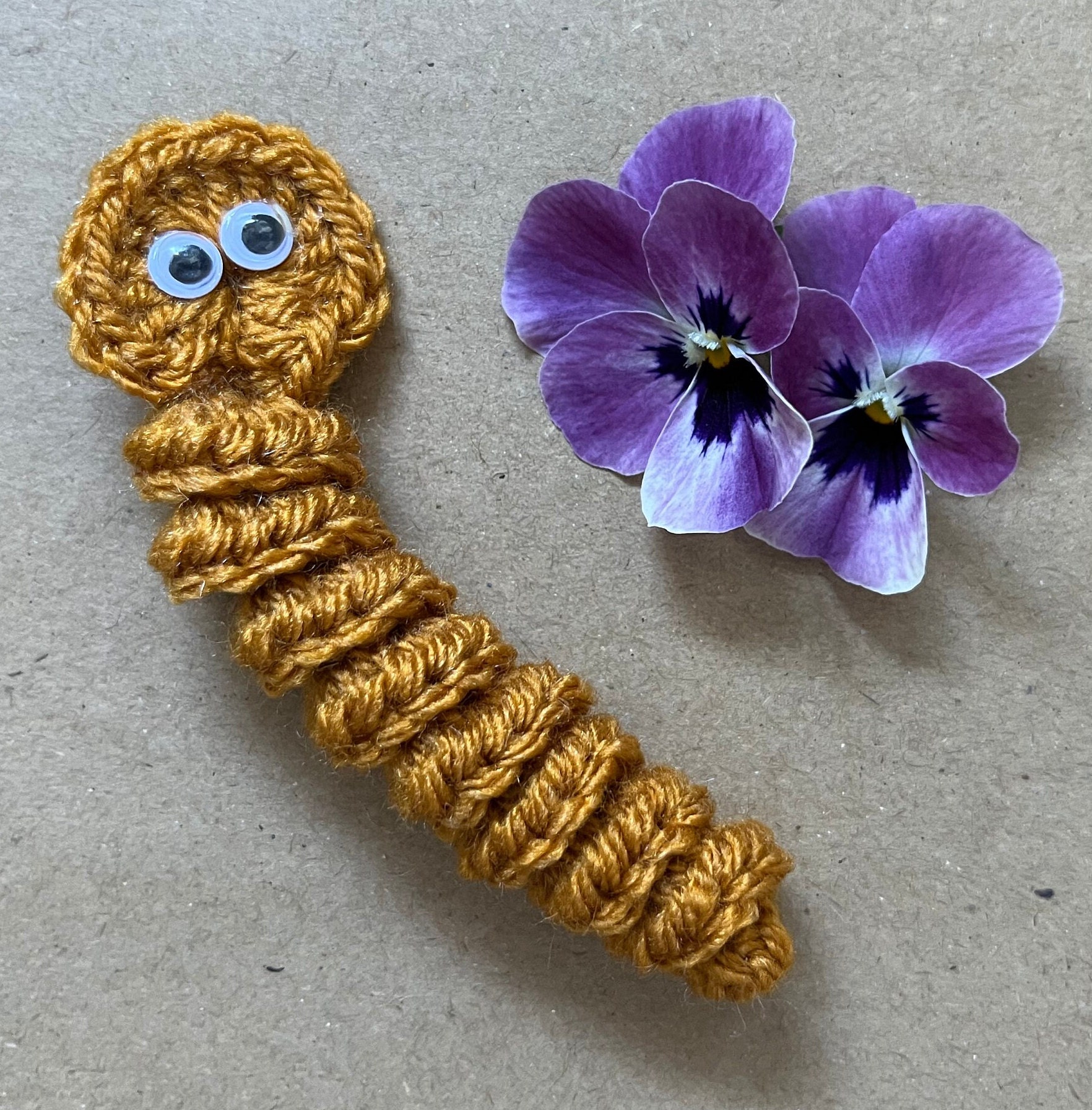 Worry Worms * Yellows * Handmade * Crochet * Gift * Fidget Stress ...