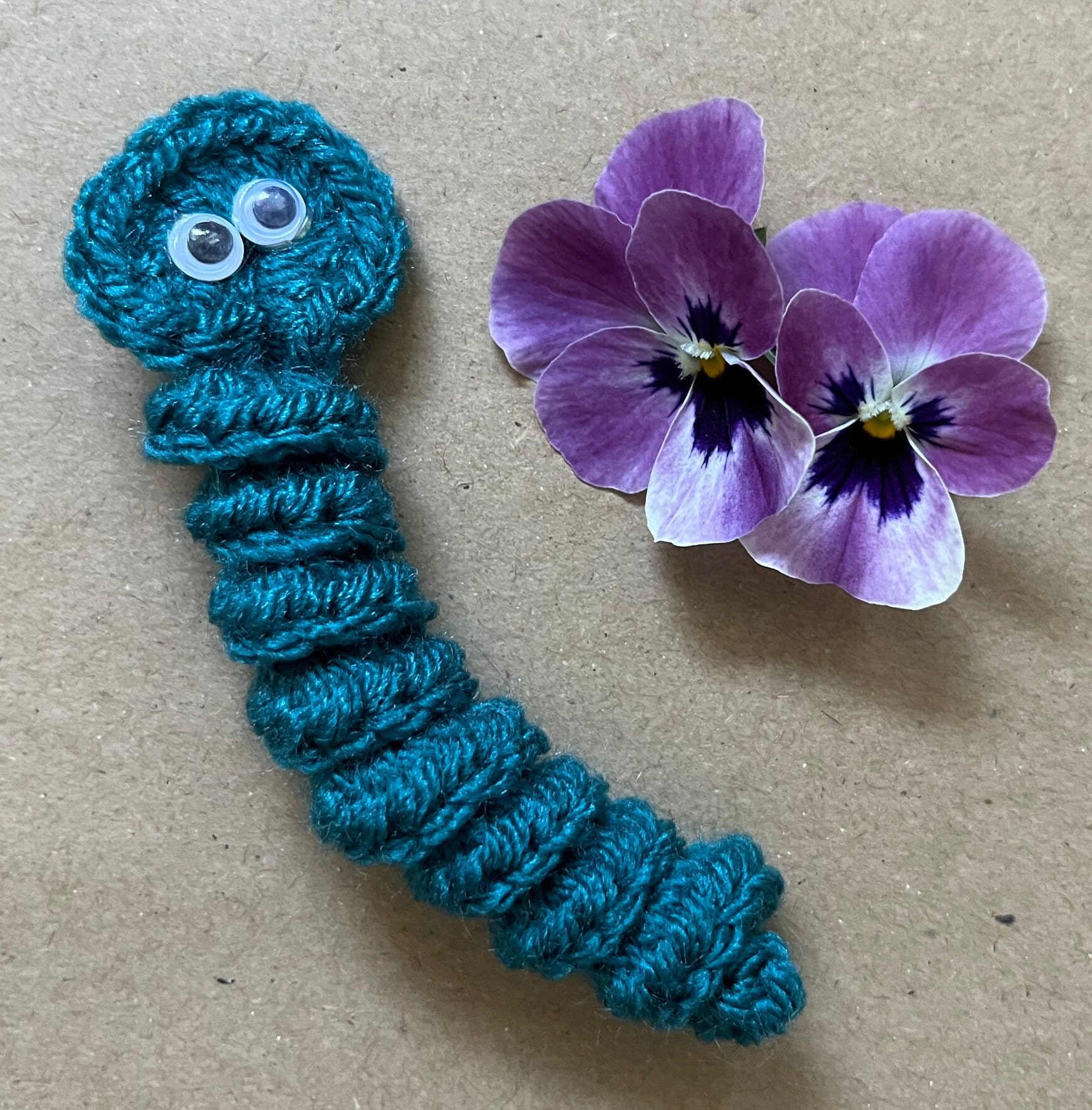 Worry Worms Blues Handmade Crochet Gift Fidget Stress Anxiety Toy Worry ...