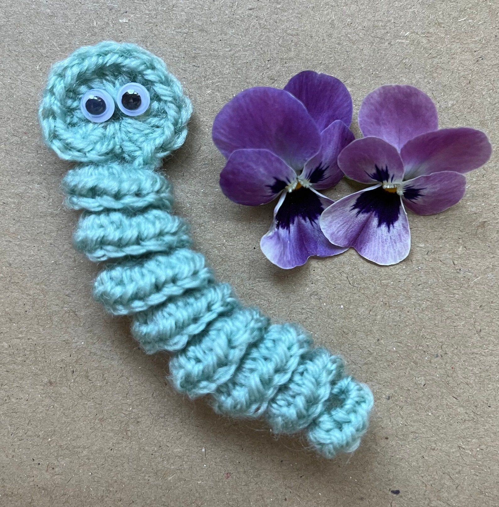 Worry Worms Blues Handmade Crochet Gift Fidget Stress Anxiety Toy Worry ...