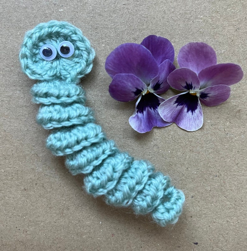 Worry Worms Blues Handmade Crochet Gift Fidget Stress Anxiety Toy Worry ...