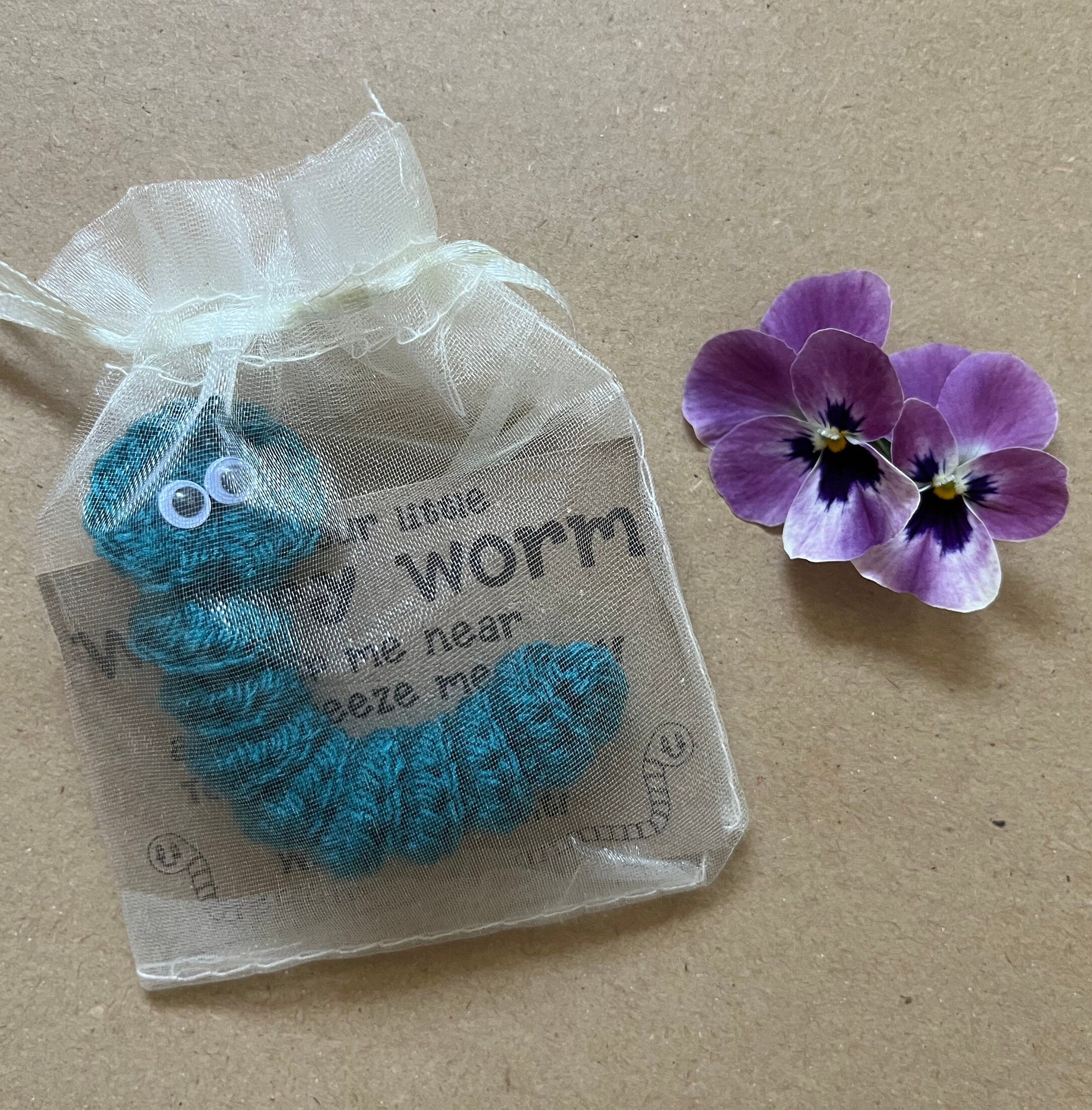 Worry Worms Blues Handmade Crochet Gift Fidget Stress Anxiety Toy Worry ...