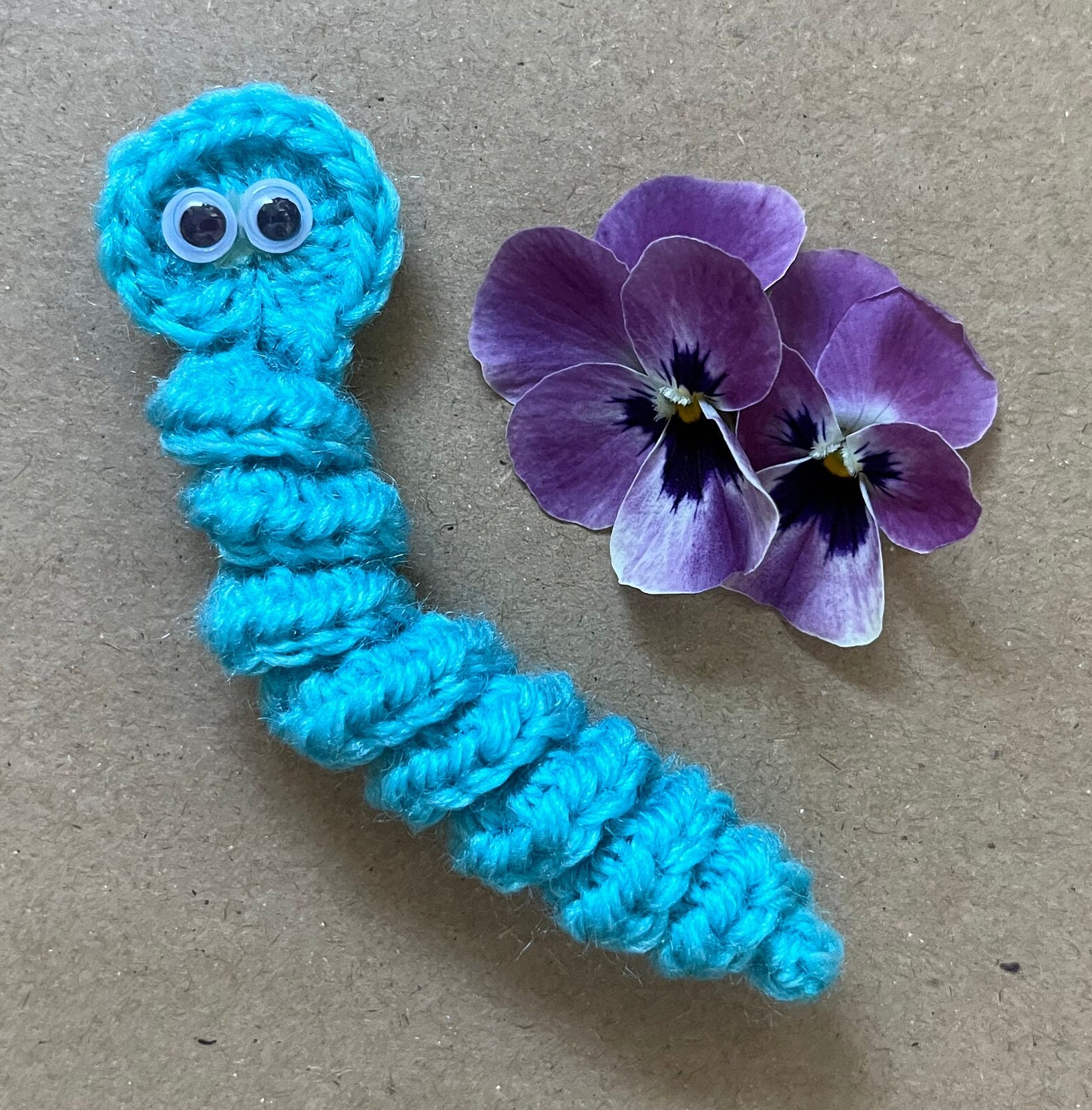 Worry Worms Blues Handmade Crochet Gift Fidget Stress Anxiety Toy Worry ...