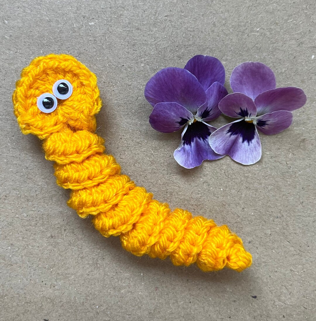 Worry Worms * Yellows * Handmade * Crochet * Gift * Fidget Stress ...