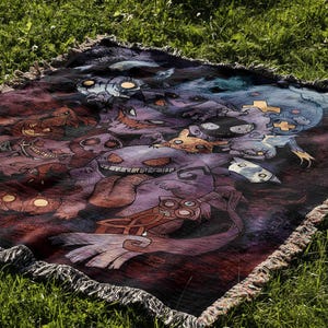 Anime Hand Woven Blanket | Ghost Pokemon Tapestry Throw | Gengar Poison ...