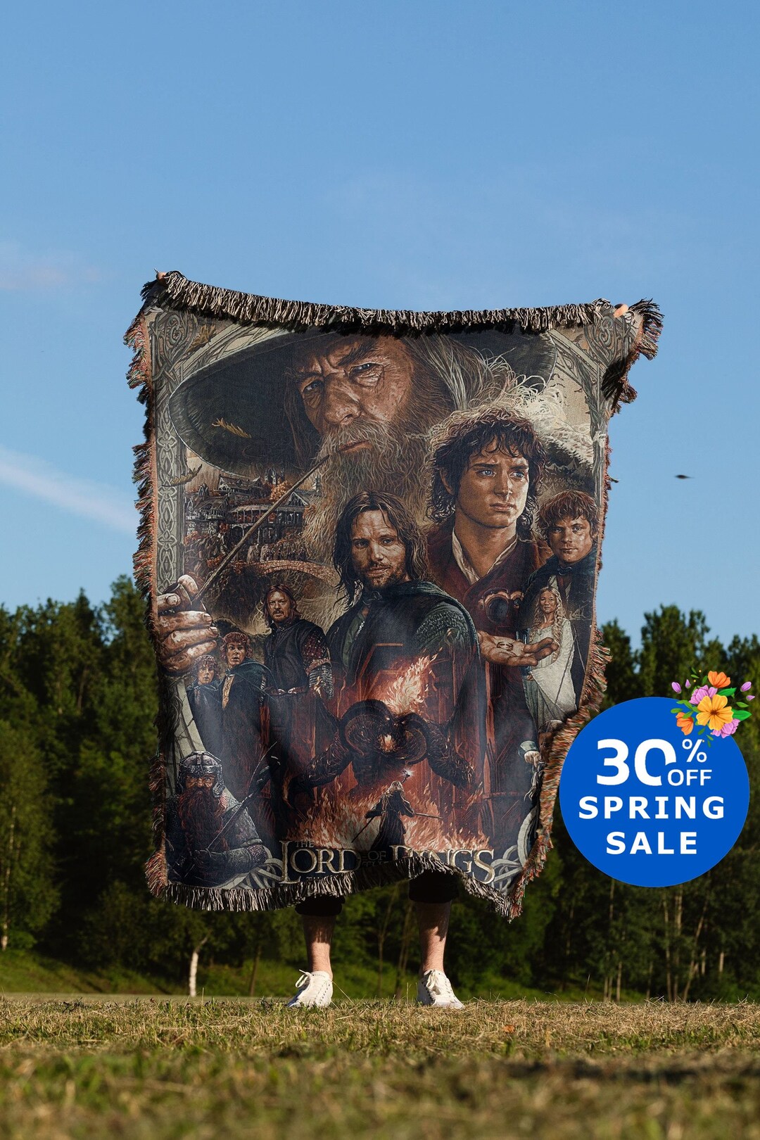 Lord of the Rings Hand Woven Blanket Home Decor Tapestry Throw Lotr ...
