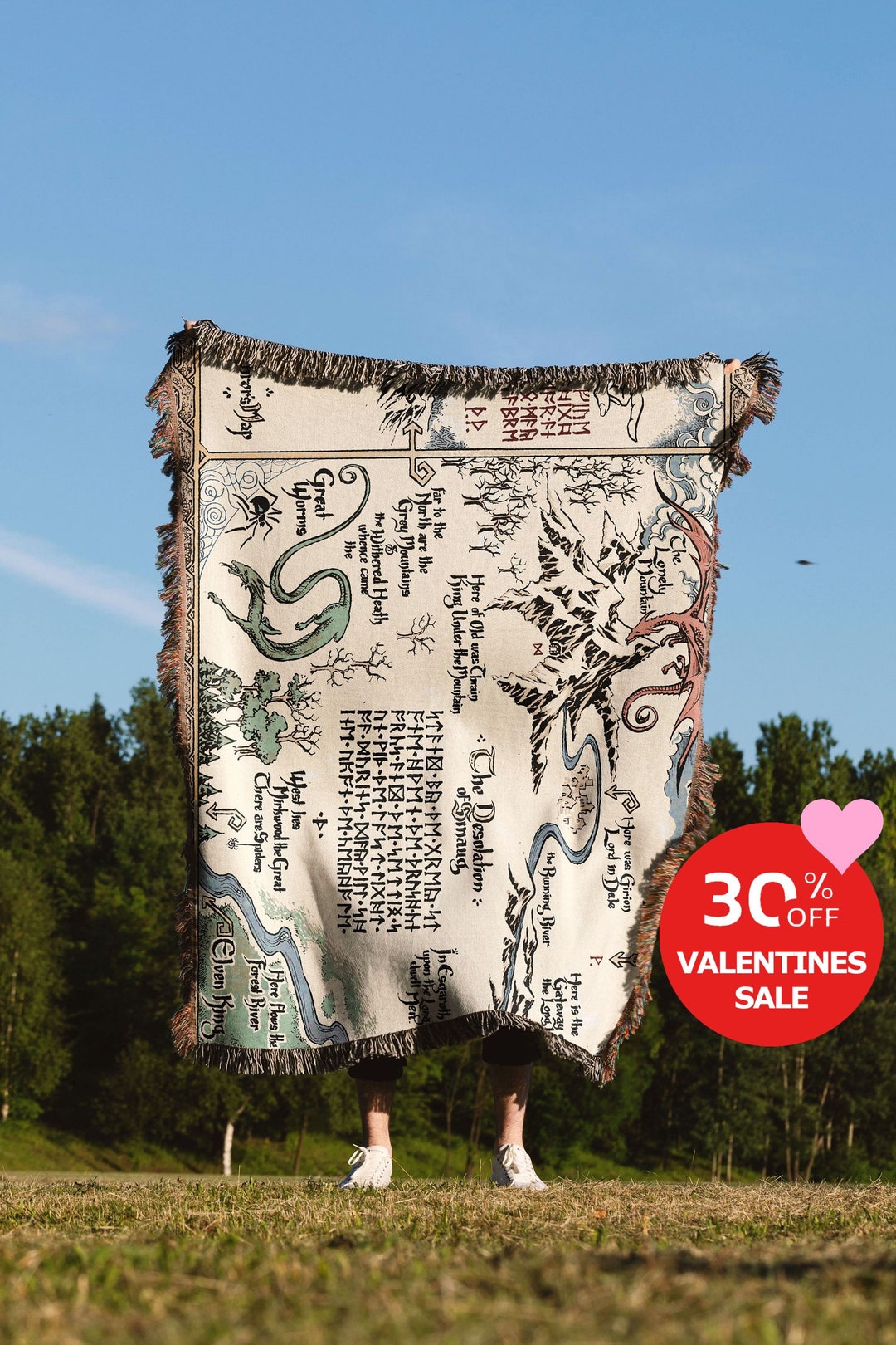 Lord of the Rings Thorin's Woven Blanket Bilbo Baggins Tapestry Throw ...