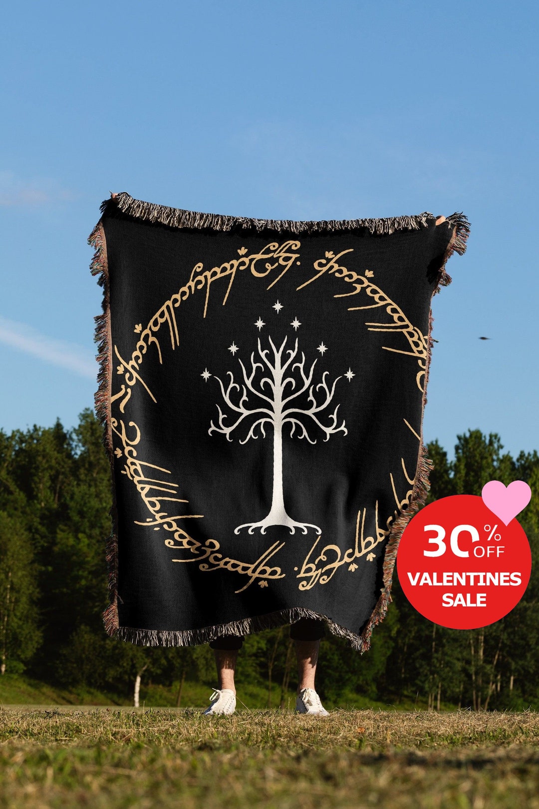 White Tree of Gondor Hand Woven Blanket Lord of the Rings Tapestry ...