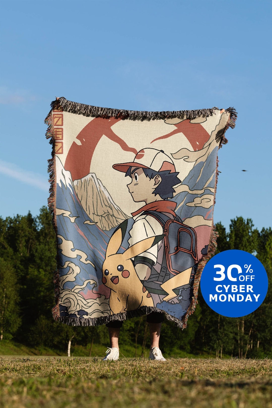 Anime Hand Woven Blanket Pokemon Tapestry Throw Manga - Etsy