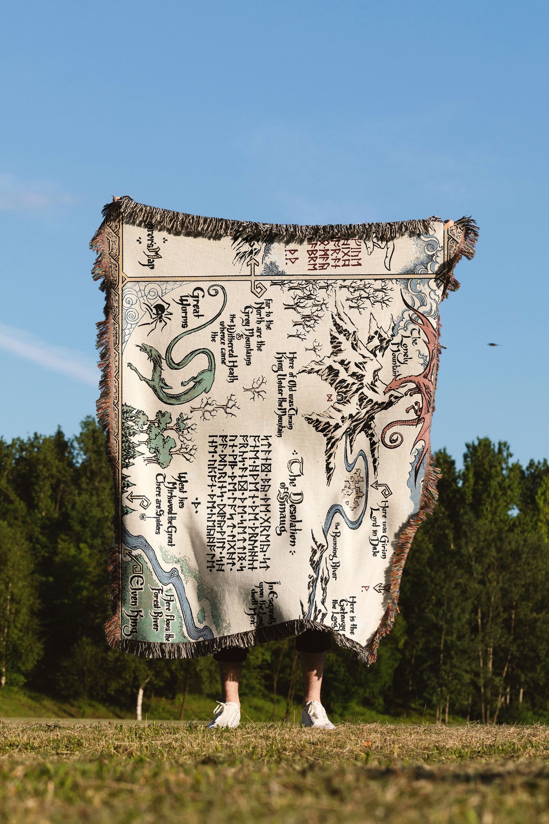 Lord of the Rings Thorin's Woven Blanket | Bilbo Baggins Tapestry Throw ...