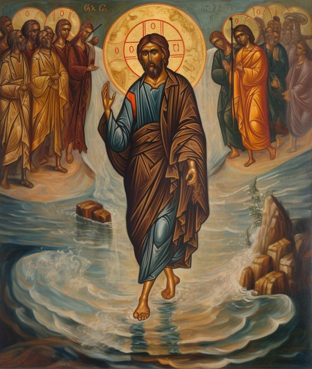 Orthodox Christian Art Jesus Walks on Water Digital AI - Etsy