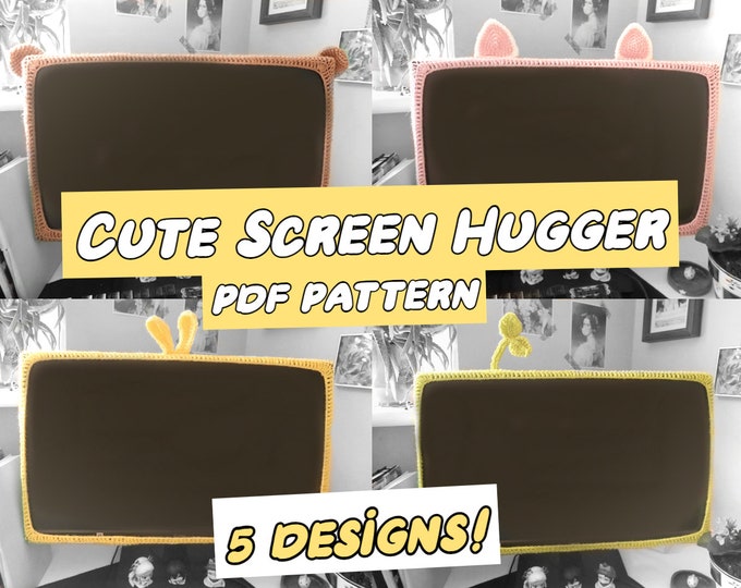 Cute Screen Monitor Hugger - Crochet Pattern Desk Accessories Cute ...