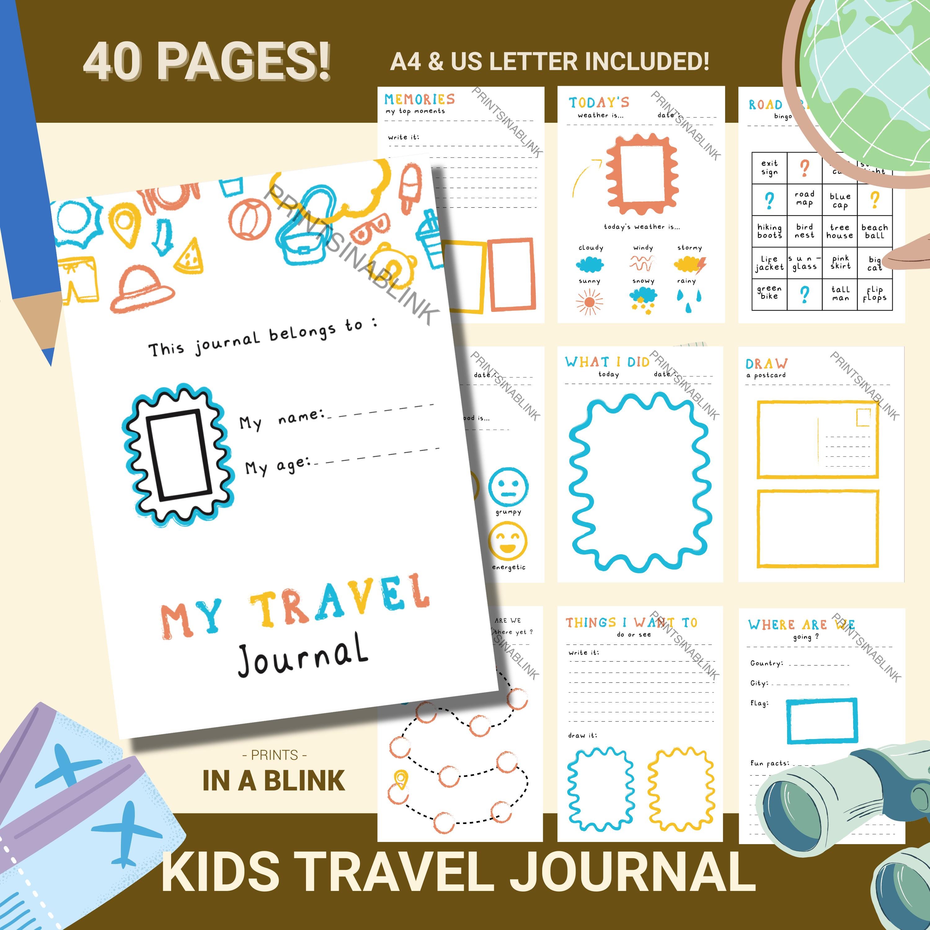 Kids Travel Journal – Printable Road Trip Activity Book for Kids ...