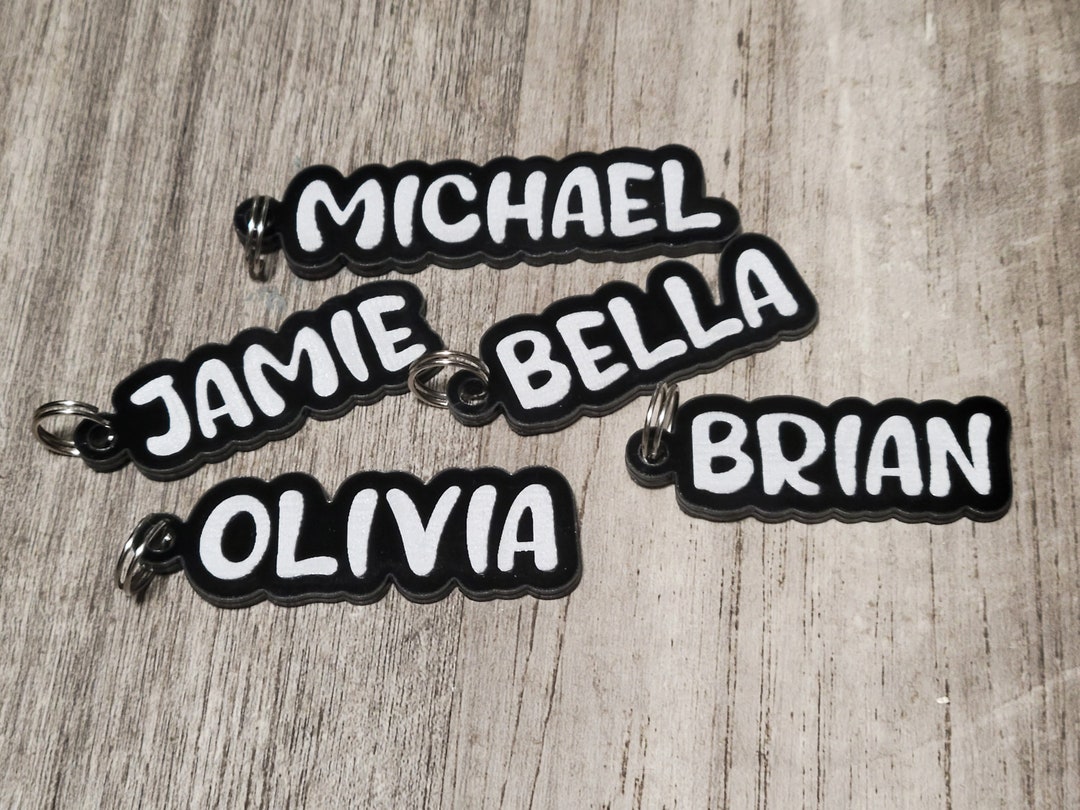Custom, Laser Cut, Laser Engraved, Black Acrylic Keychain, Zipper ...