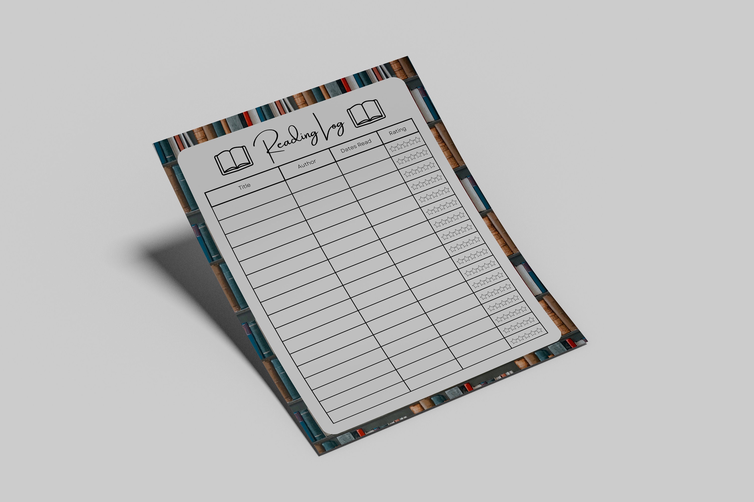 Reading Log | Book Tracker | Downloadable PDF - Etsy