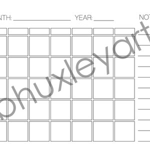 Blank Minimalist Monthly Calendar Pdf/printable - Etsy