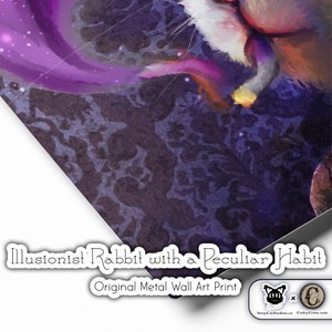 Illusionist Rabbit With a Peculiar Habit Original Metal Wall Art Print ...