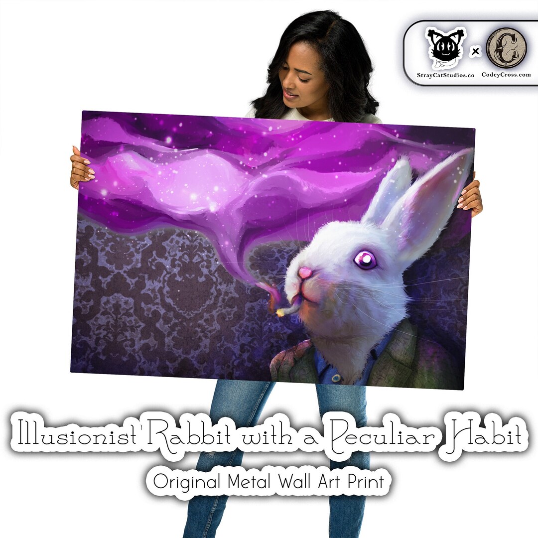 Illusionist Rabbit With a Peculiar Habit Original Metal Wall Art Print ... Illusionist Rabbit With a Peculiar Habit Original Metal Wall Art Print ...