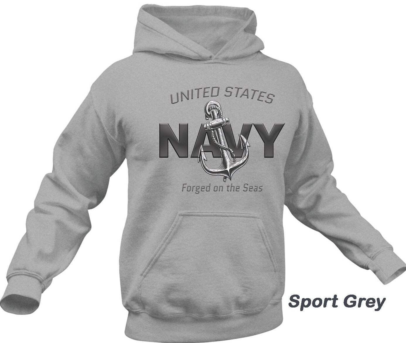 Navy Hooded Sweatshirt | US Navy "forged on the Seas" Hoodie ...