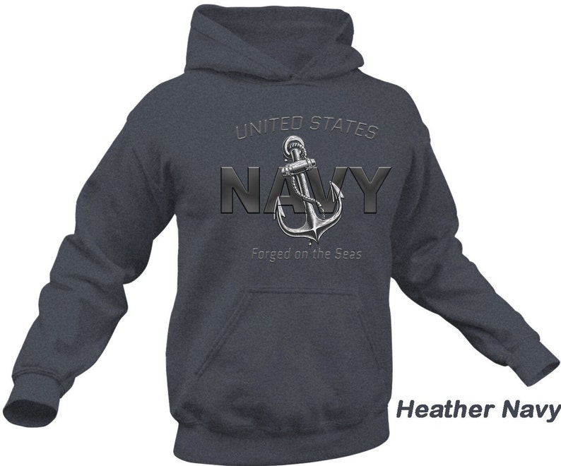Navy Hooded Sweatshirt | US Navy "forged on the Seas" Hoodie ...