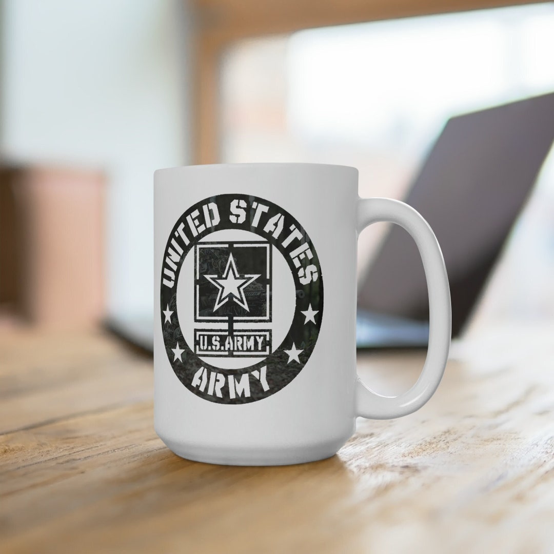 Army 15 Oz Coffee Mug | US Army Ceramic Cup | Patriotic Military Gift ...