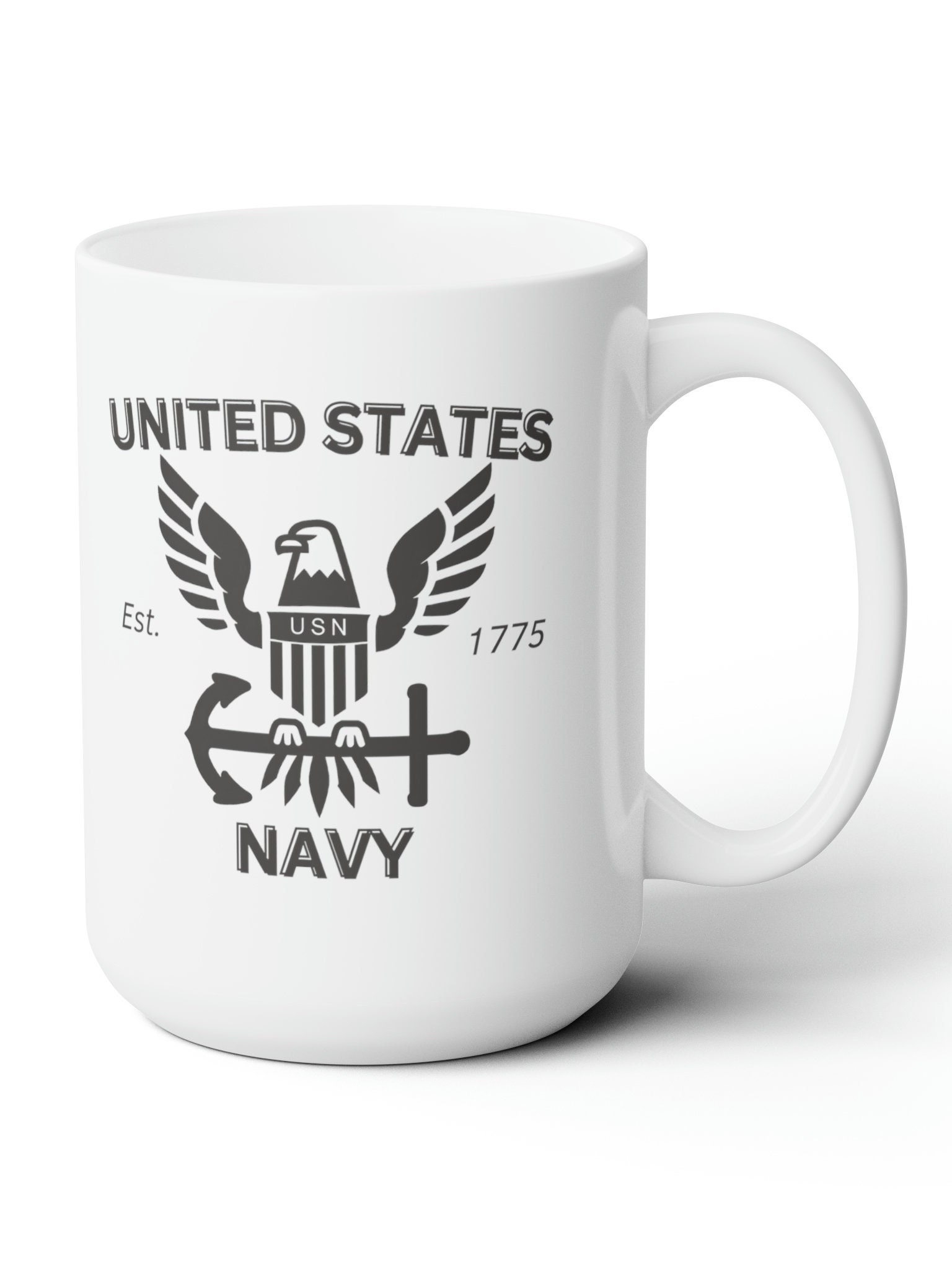 Navy 15 Oz Coffee Mug | US Navy Ceramic Cup | Patriotic Military Gift ...