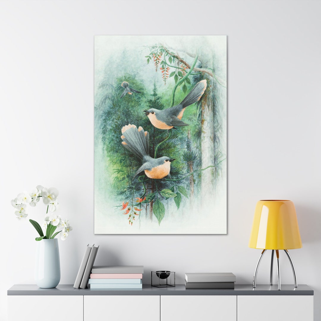 Fantail Wrens Canvas Painting - Etsy