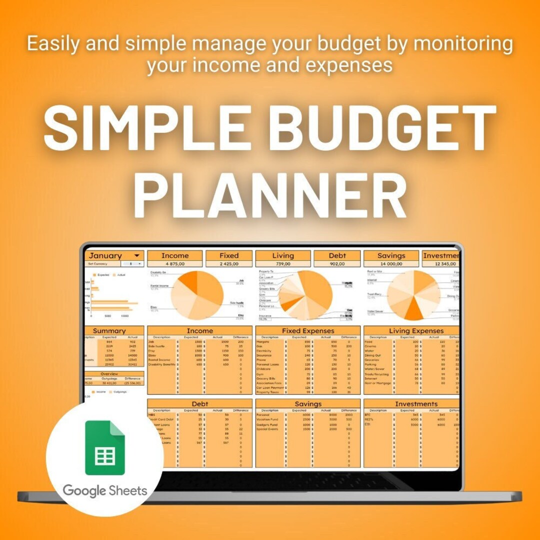 Income and Expense Tracker Spreadsheet Personal Financial Planner Excel ...