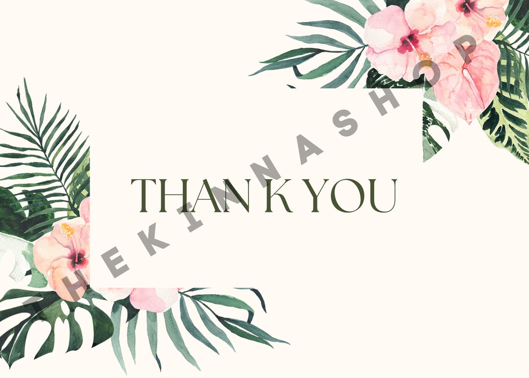 Tropical Thank You Card - Etsy
